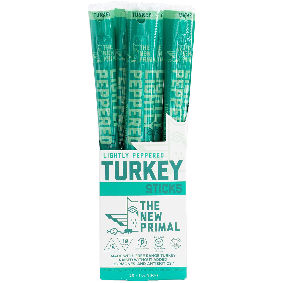 The New Primal 100% Free-Range Lightly Peppered Turkey Stick, Whole30 ...