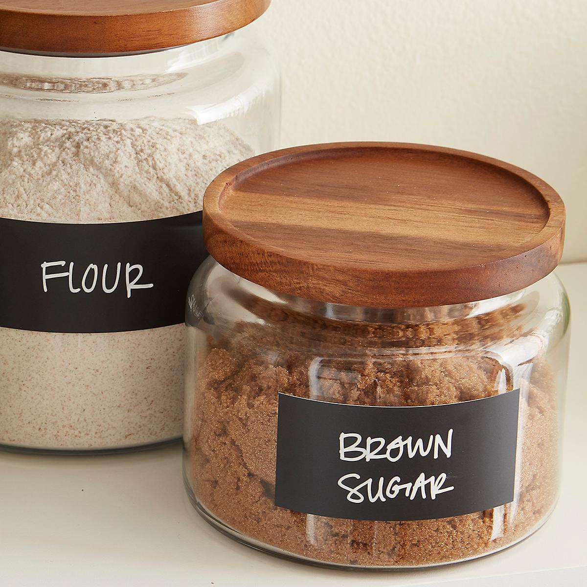 Anchor Hocking Montana Glass Canisters with Acacia Lids – Danielle ...